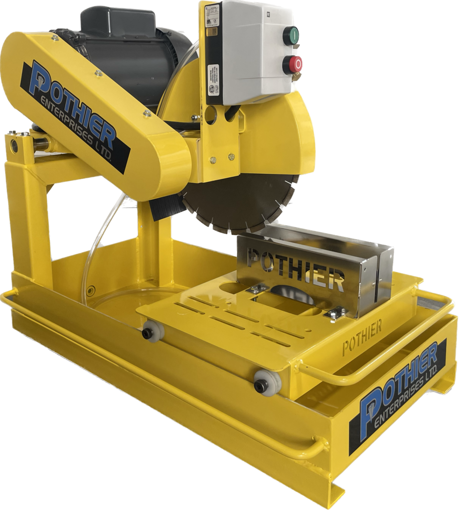 Pothier 14” core cutting table saw 5HP 3PH 60hz motor - Pothier Enterprises